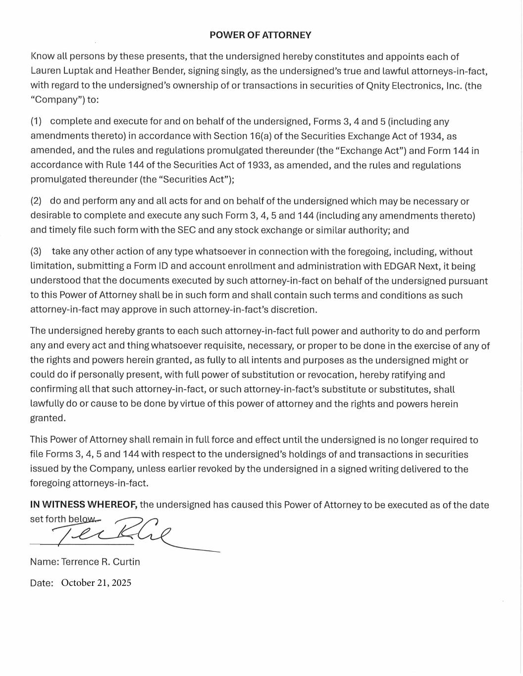 November 4, 2025 - EX-24.TC POA - Curtin Terrence R - 3: Initial ...